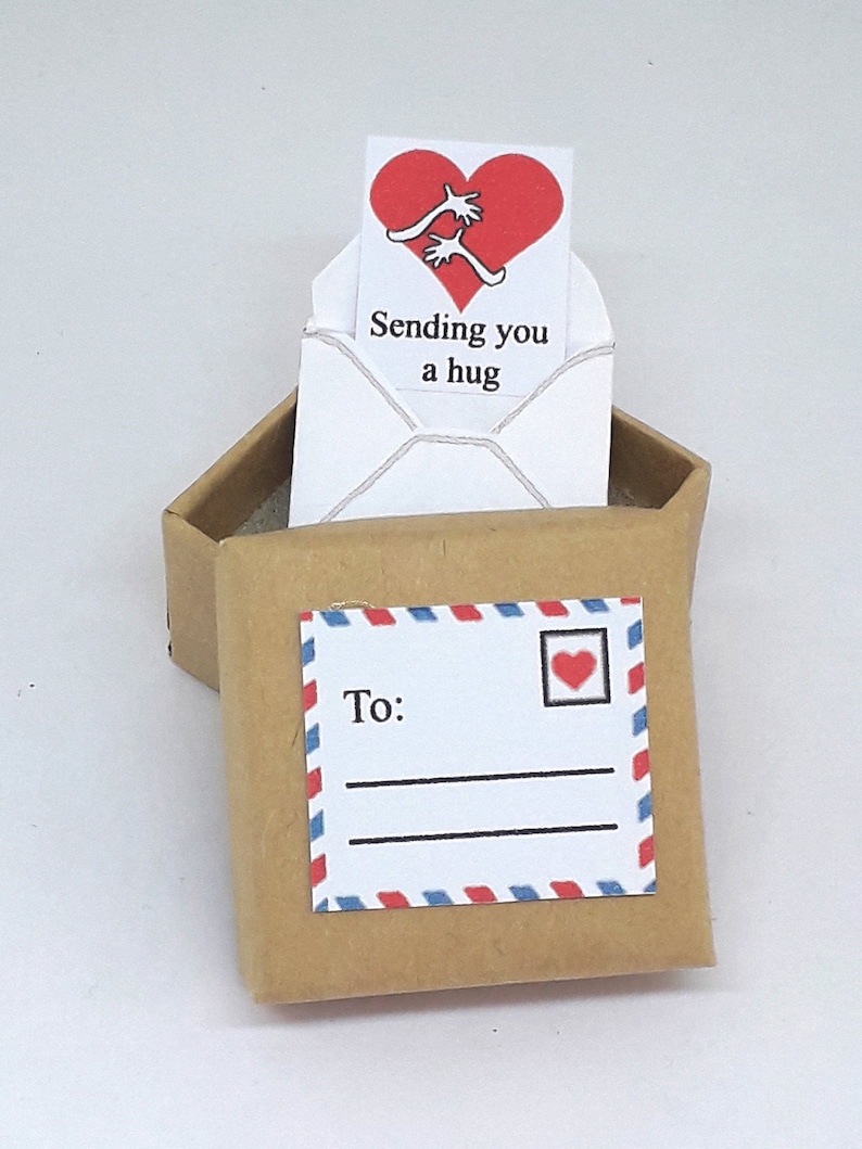 Sending You A Hug Tiny Card Distancing Card for Him Social - Etsy