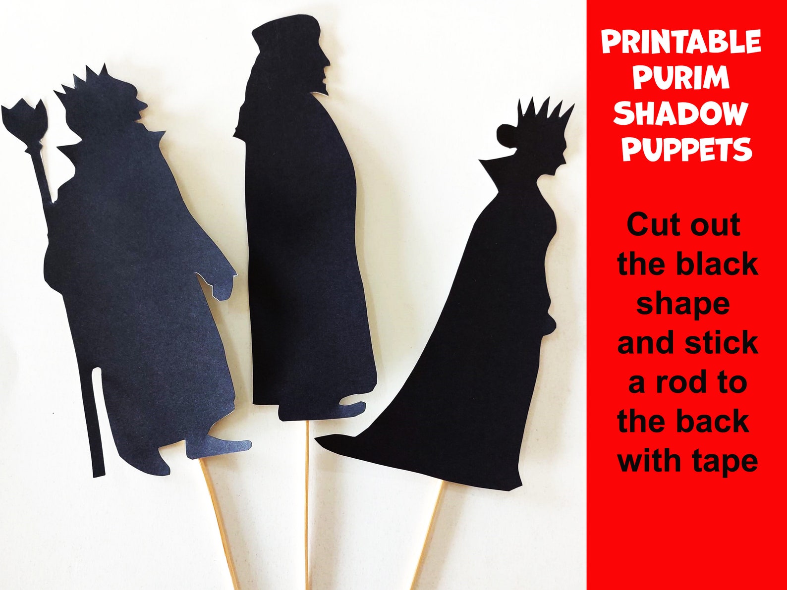 Printable Purim Shadow Puppets, Instant Download, Purim Download ...