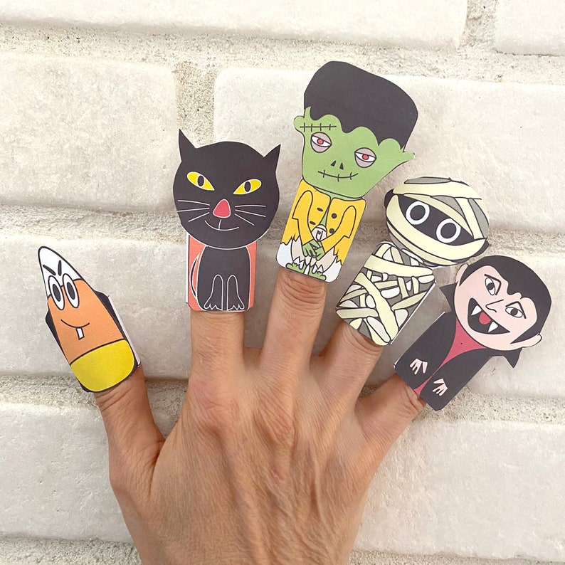 Printable Halloween Finger Puppets DIY Template Halloween - Etsy