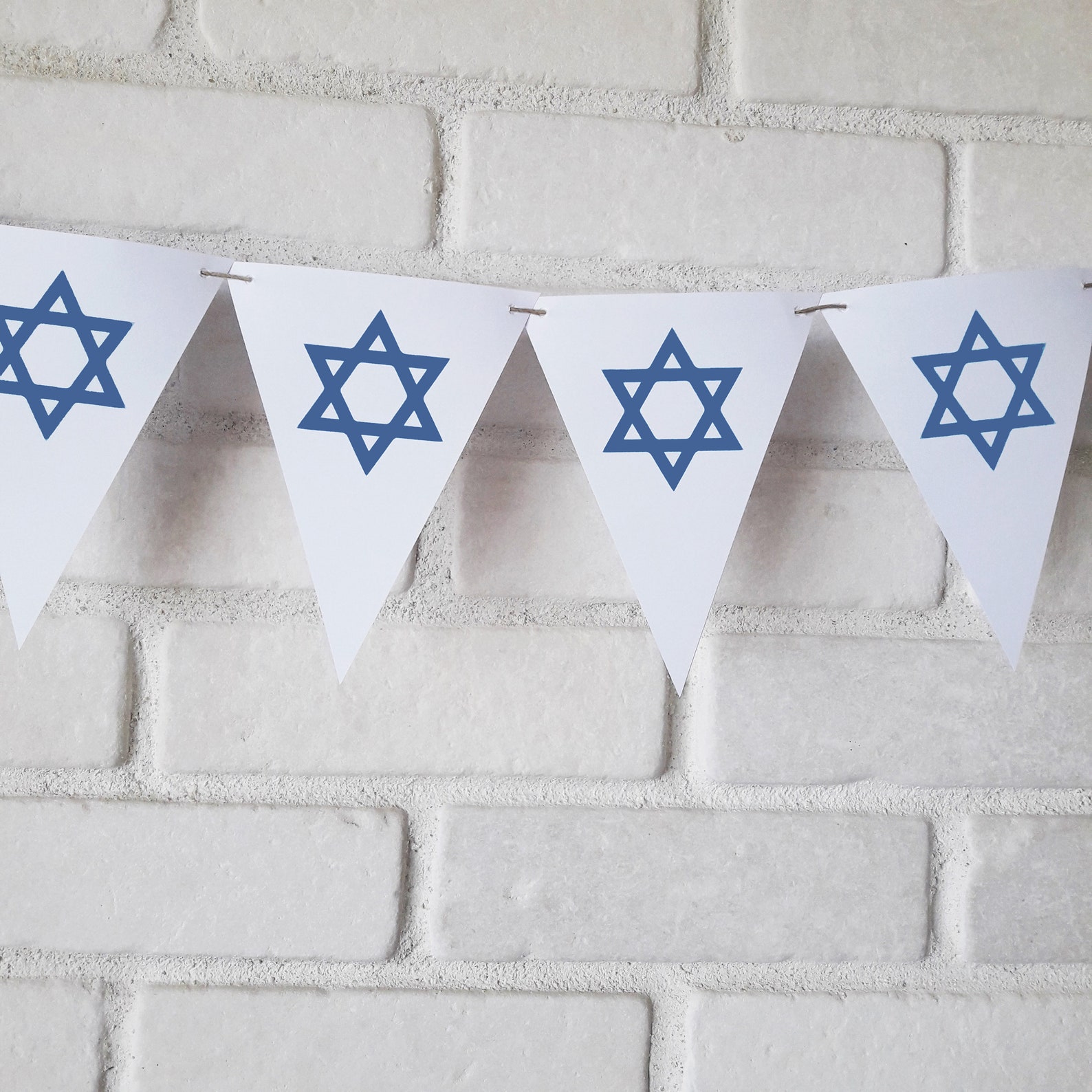 Star of David Garland Jewish Printable Yom Haatzmaut Party - Etsy