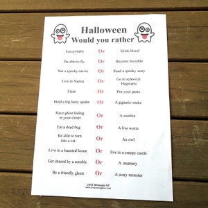 Printable Halloween Game Pack, 4 Games, Word Scramble,would You Rather ...