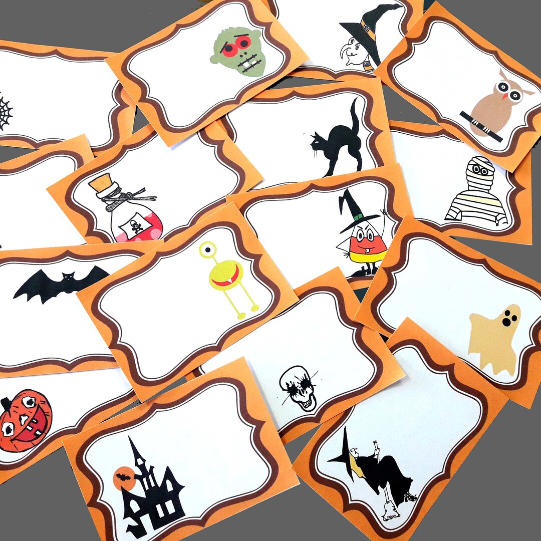 Lunch Box Notes, Halloween, 16 Lunch Cards, DIY Halloween , Instant ...