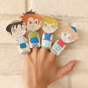 Printable Passover Four Sons Finger Puppets, Instant Download, Seder ...