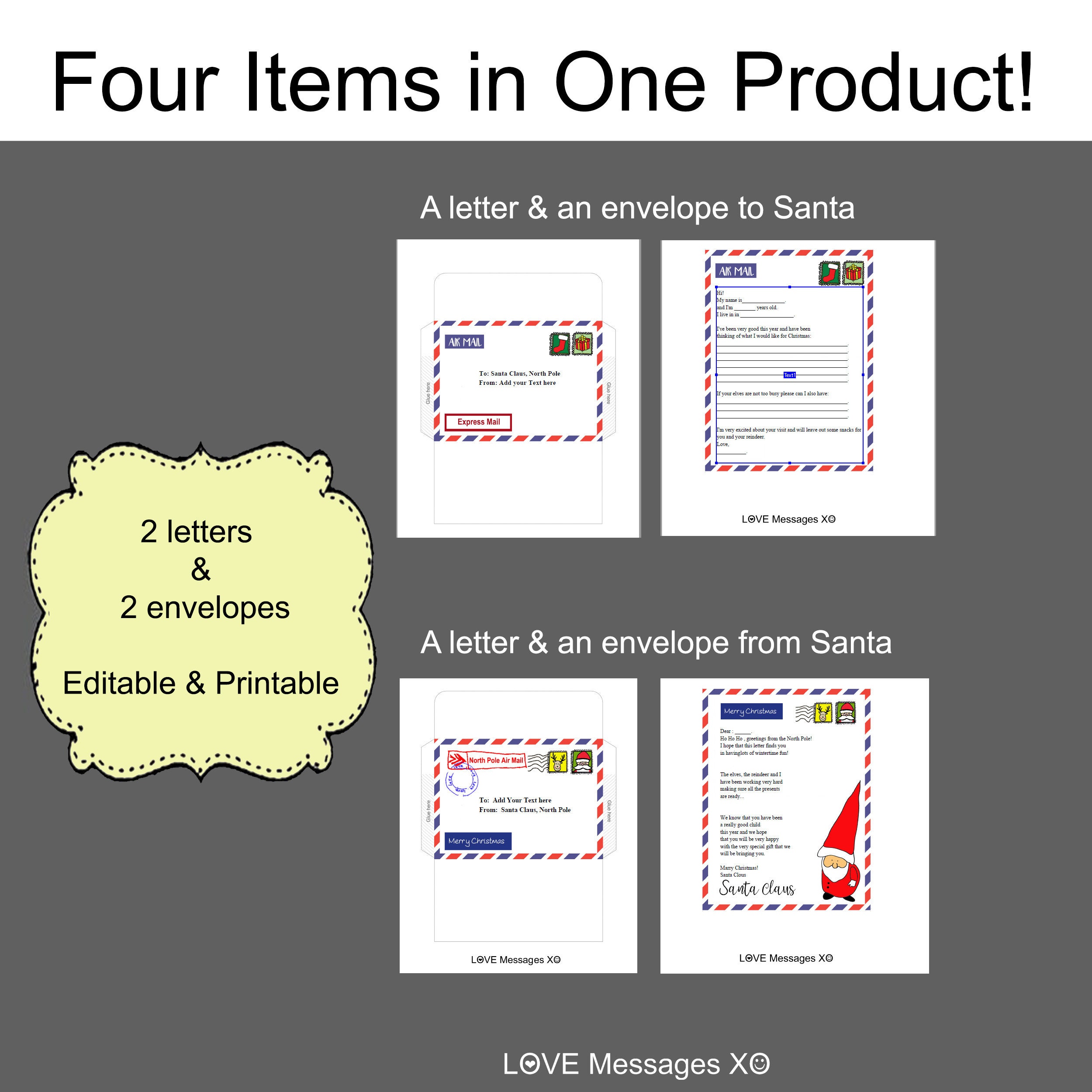 Personalized Letter To Santa and a Letter From Santa | Etsy