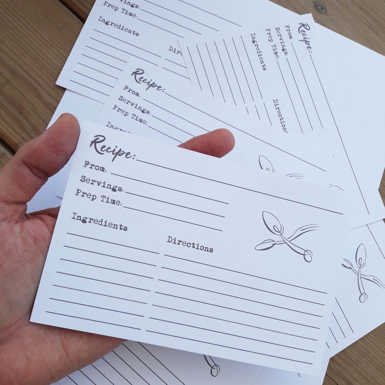 Recipe Card, Recipe Printable, Shower Gift, Recipe Index Card, Kitchen ...