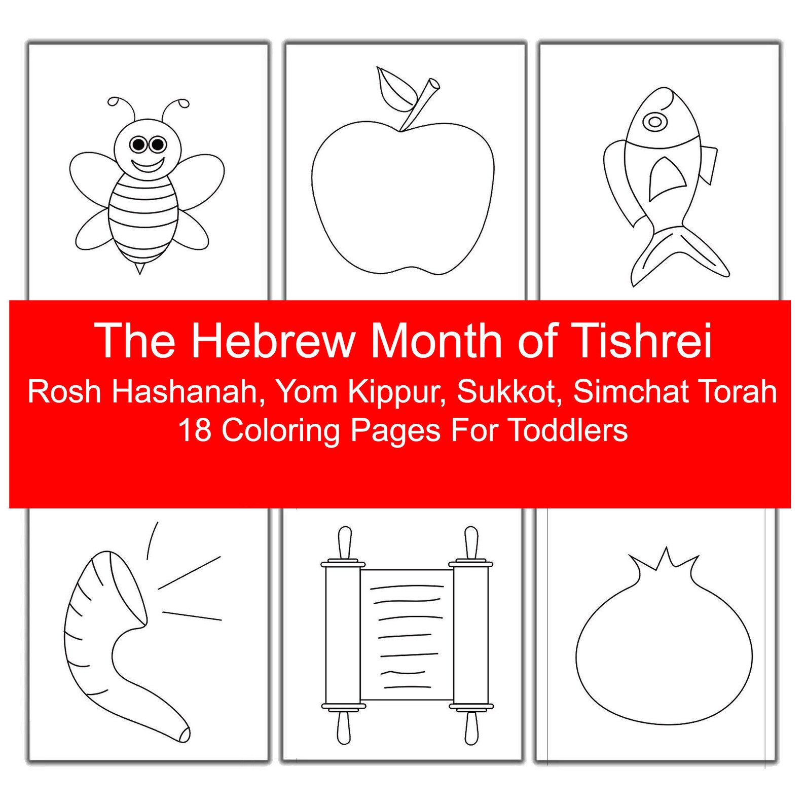 Rosh Hashanah, Sukkot, Simchat Torah, 18 Kids Coloring Pages Activities ...