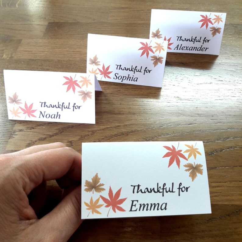 Thanksgiving Printable Place Card Folded Place Cards DIY - Etsy