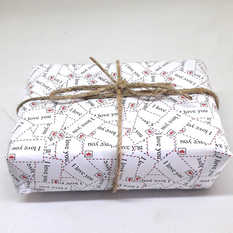 Printable Wrapping Paper I Love You Postcard Gift Wrap for - Etsy