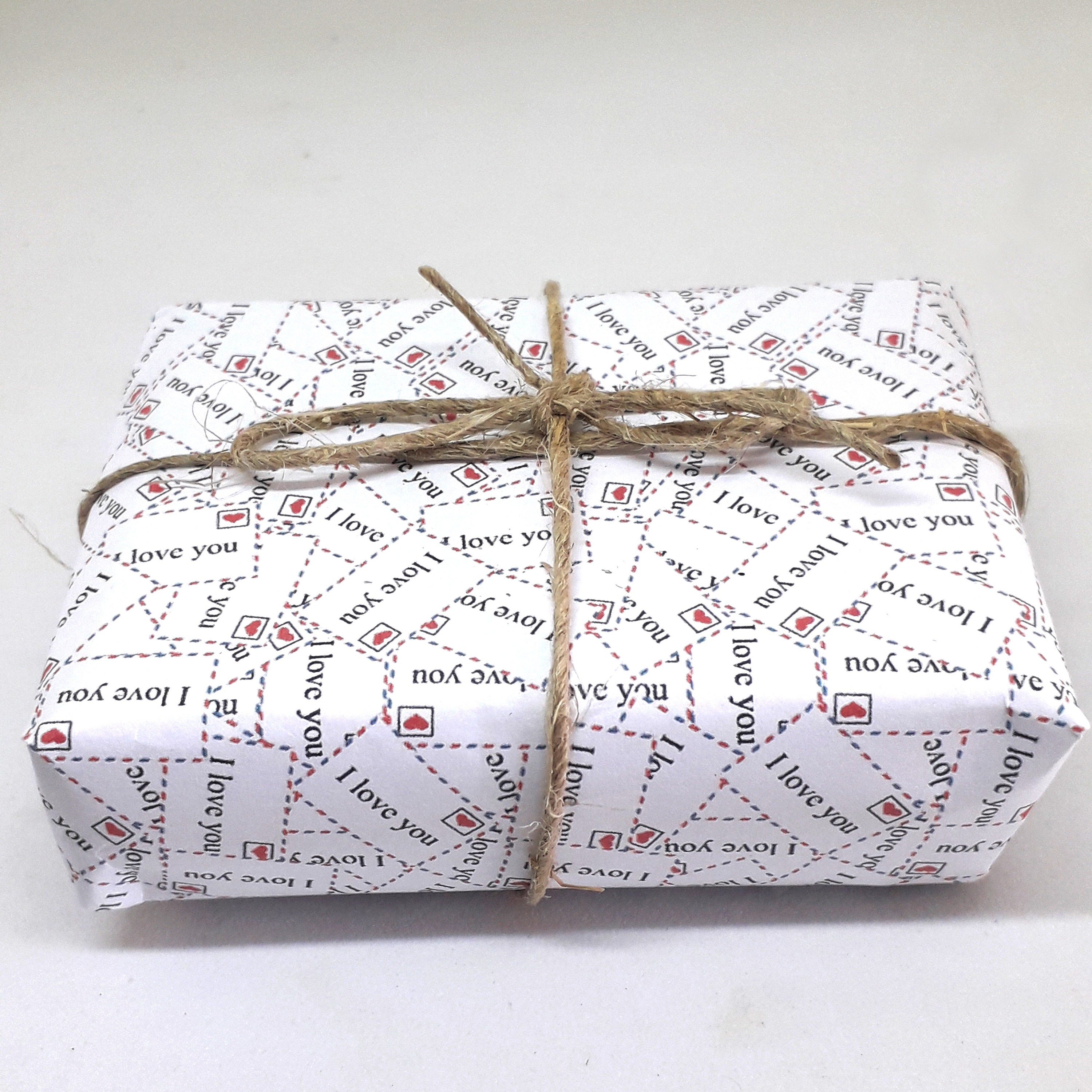 Printable wrapping Paper I love you Postcard Gift Wrap For | Etsy