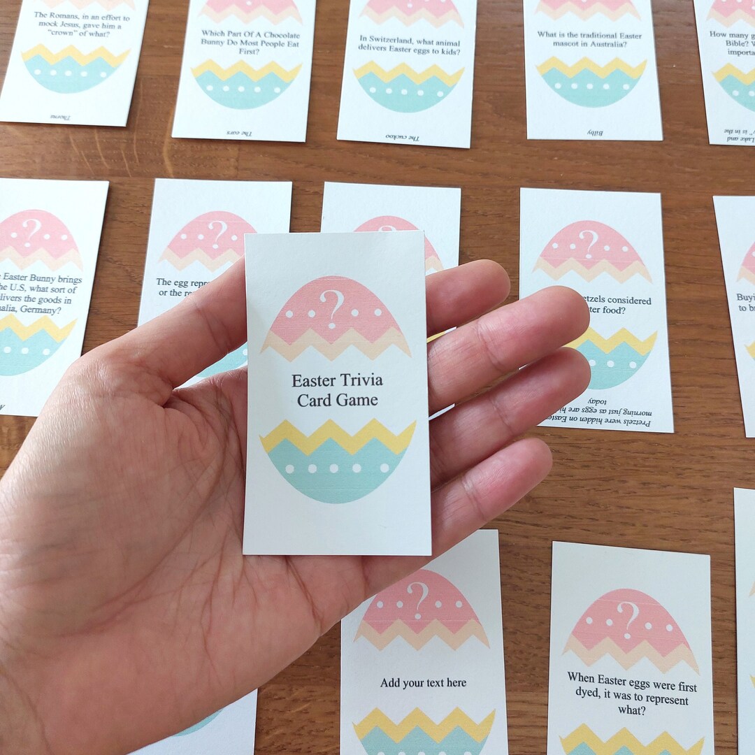 Printable & Editable Easter Trivia Game , 50 Cards, Family Game ...