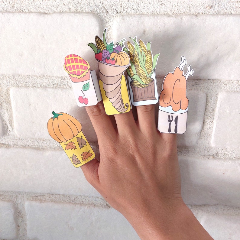 Thanksgiving Finger Puppets Printable PDF Instant Download - Etsy