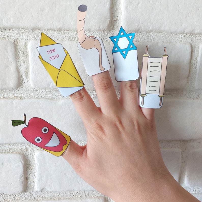Rosh Hashanah 10 Finger Puppets , Printable PDF, Instant Download ...