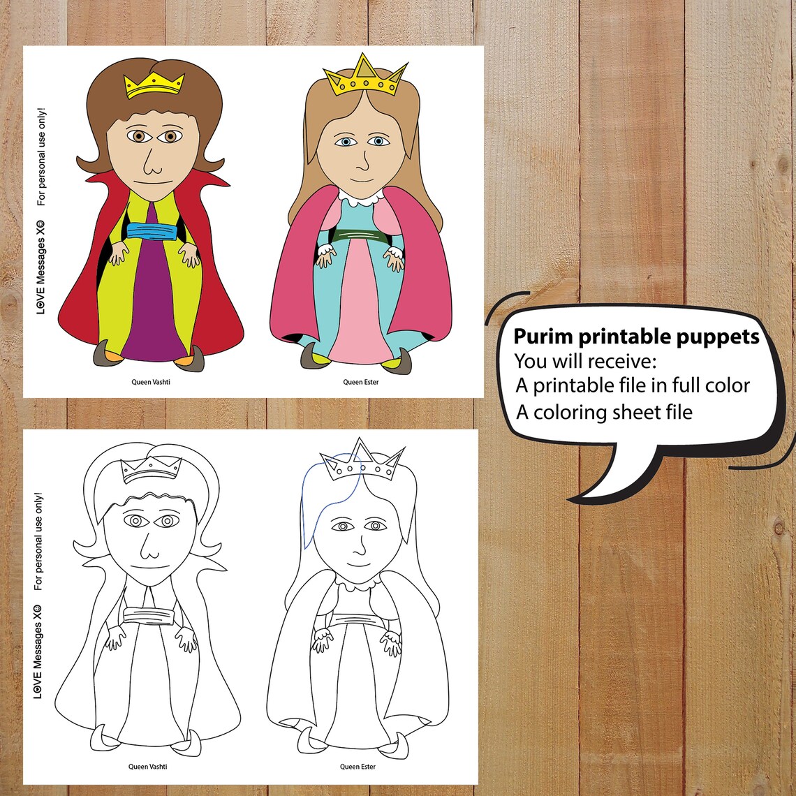 11 Printable Purim Puppets Instant Download Purim Download - Etsy