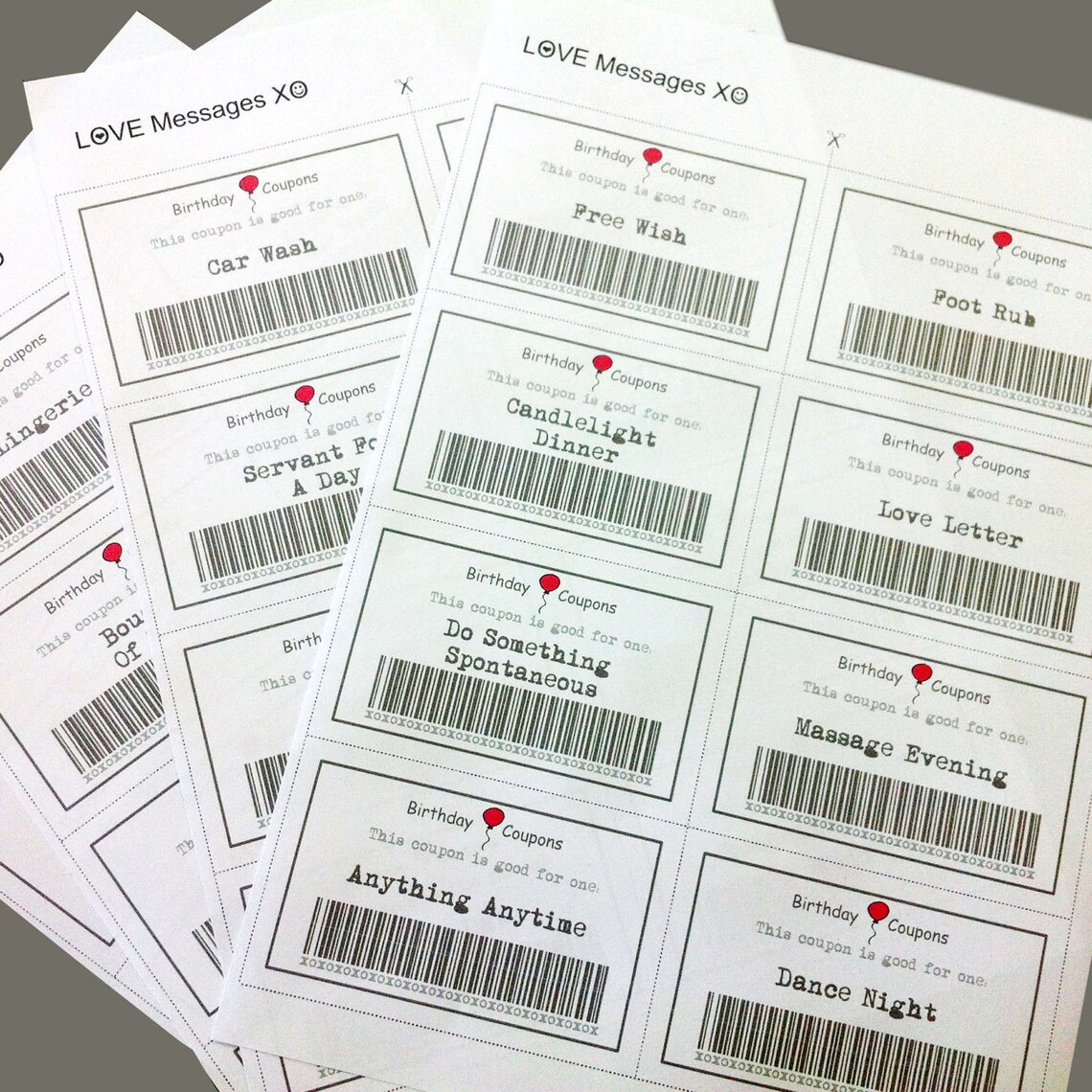 Birthday Coupons for Adults 39 Printable Coupons Diy Gift - Etsy Israel