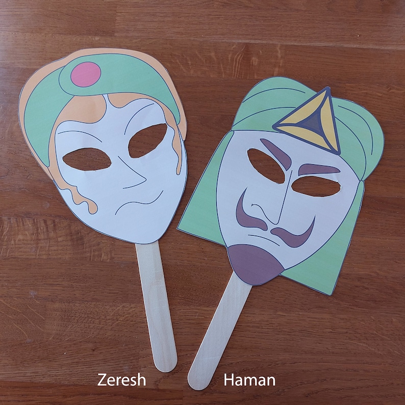 11 Printable Purim Masks, Instant Download, Purim Download, Paper Toys ...