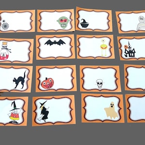 Lunch Box Notes, Halloween, 16 Lunch Cards, DIY Halloween , Instant ...