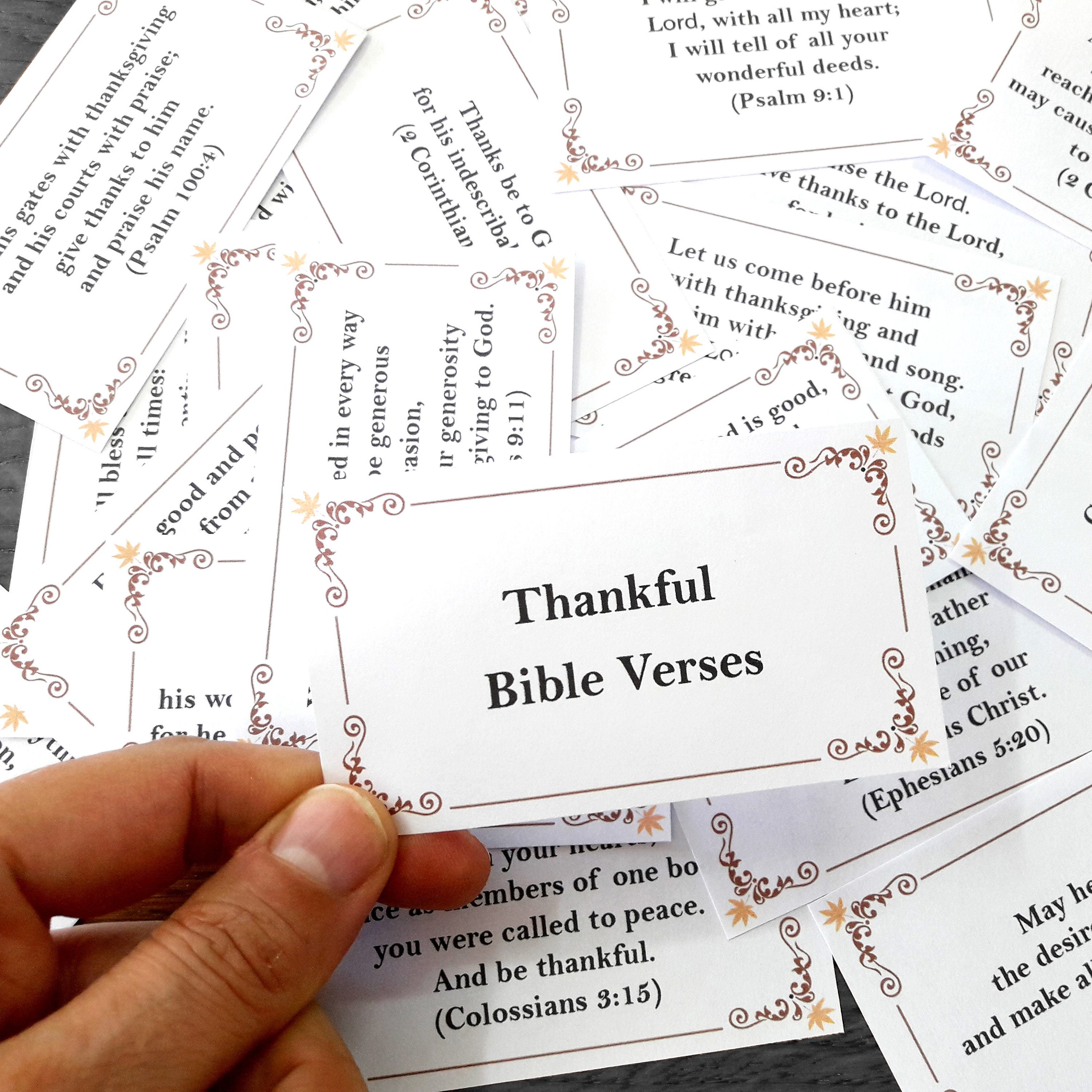 36 Thankful Bible Verse Cards Instant Download Thanksgiving - Etsy