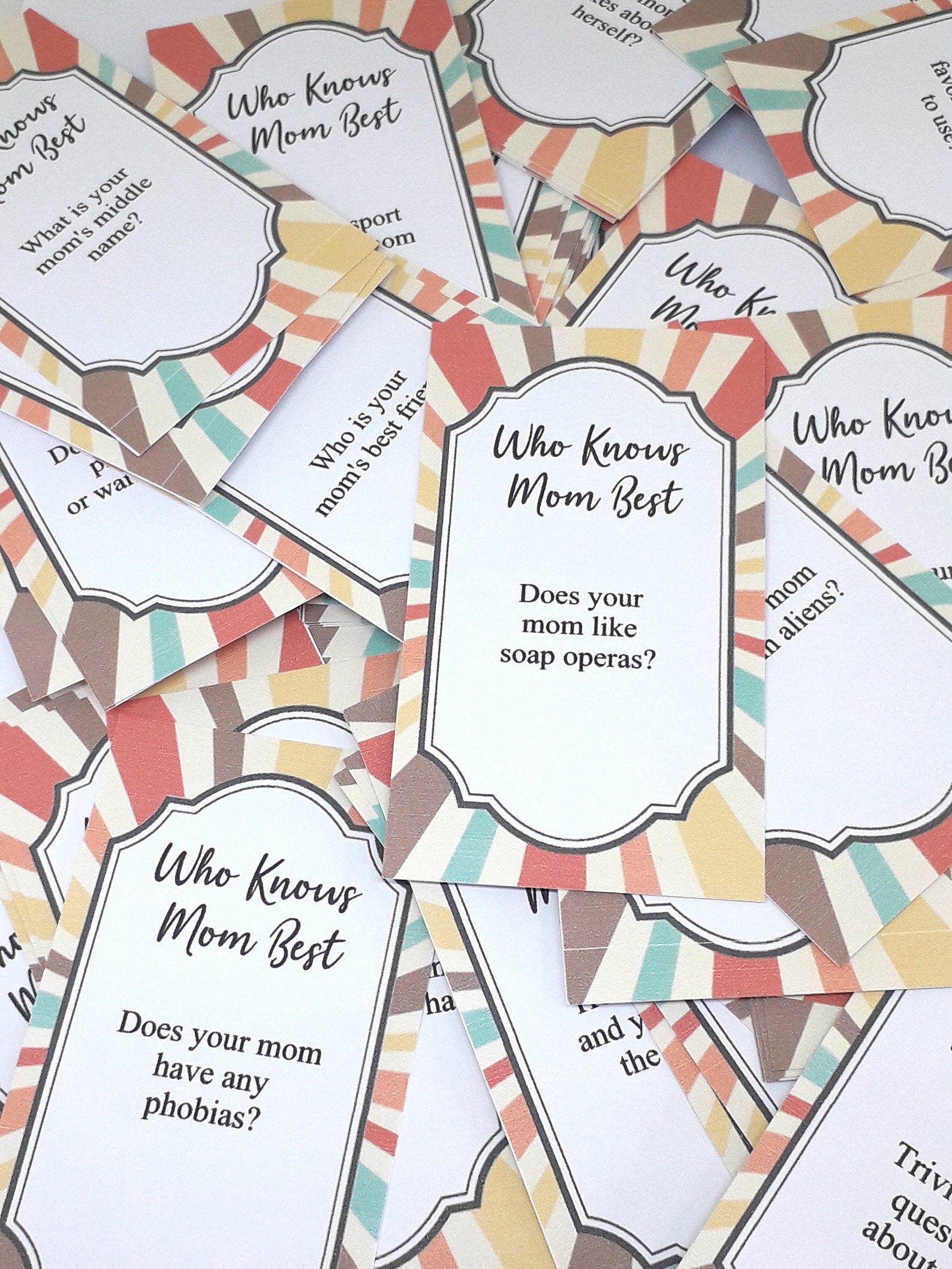 Mom Trivia Game, Printable Game, Editable, Cards Game, Who Knows Mom ...