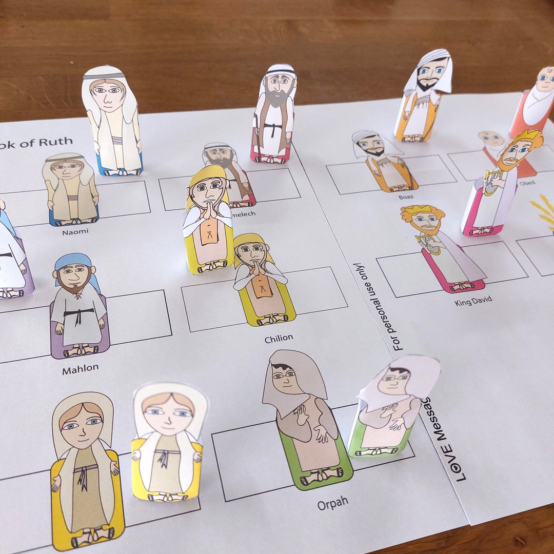 Printable Book of Ruth Finger Puppets, Instant Download, Bible Puppets ...