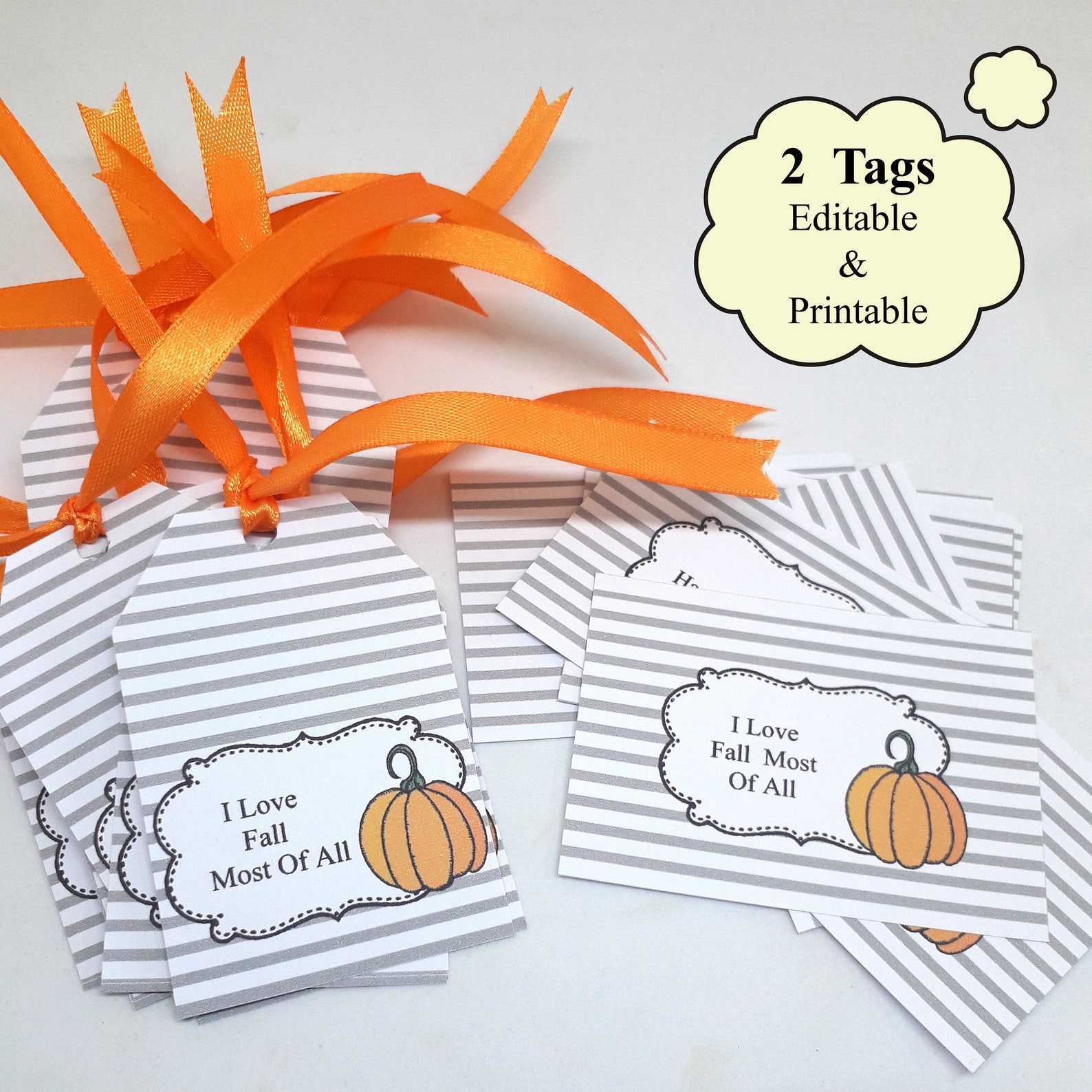 Fall Tags Gift Tags Editable Printable Fall Cookie Tags - Etsy