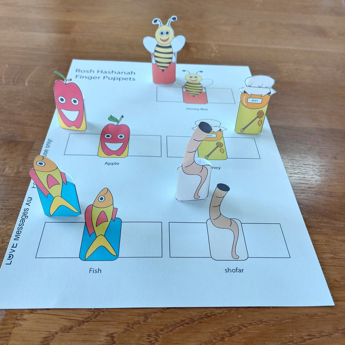 Rosh Hashanah 10 Finger Puppets , Printable PDF, Instant Download ...