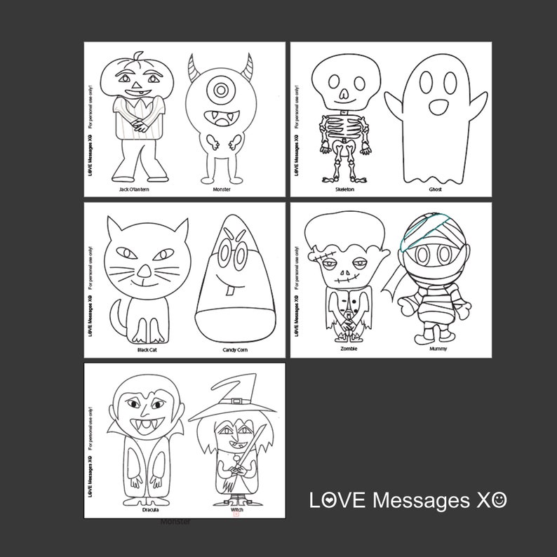 Printable Halloween Coloring Pages for Kids and Halloween - Etsy