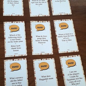 Passover Game , 50 Trivia Cards, Family Game, Instant Download ...