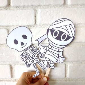 Printable Halloween Coloring Pages for Kids and Halloween Puppets ...