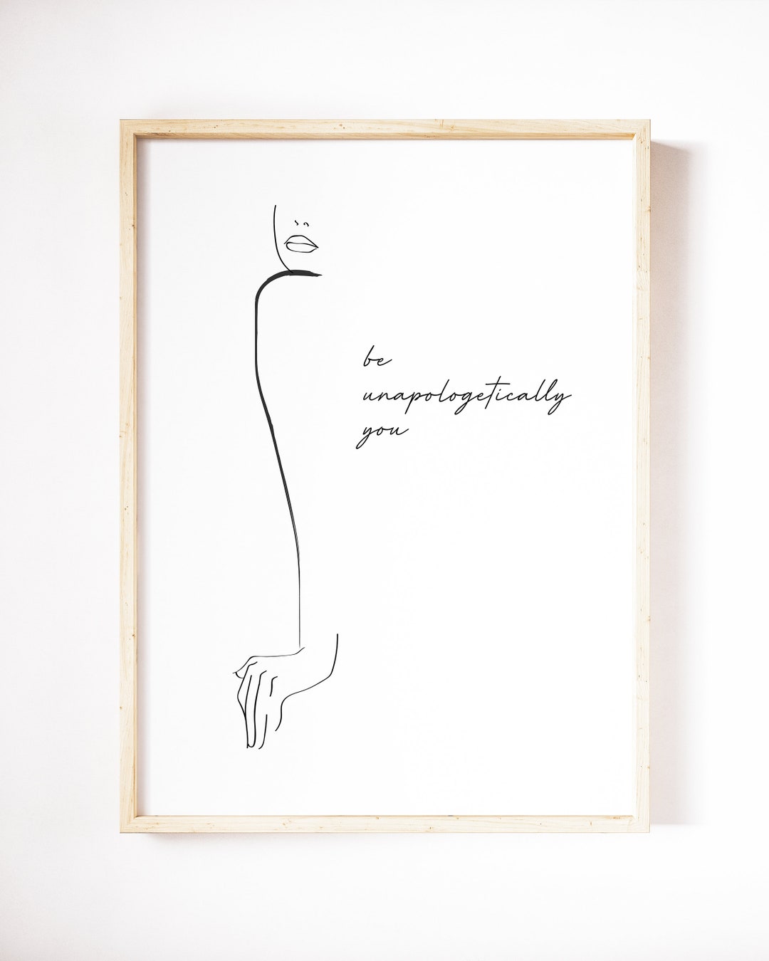 Be Unapologetically You Fine Line Print, Typography Wall Art, Abstract ...