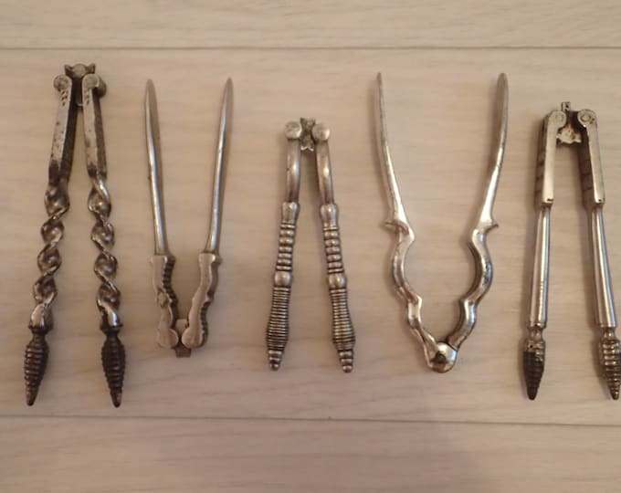 Collection of Five Old Cast Iron Decorated / Plated Nutcrackers ...