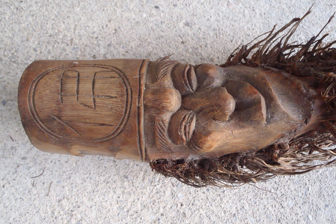 Vintage Large Chinese / Japanese Bamboo Root Carving Hillbilly / Hobo ...