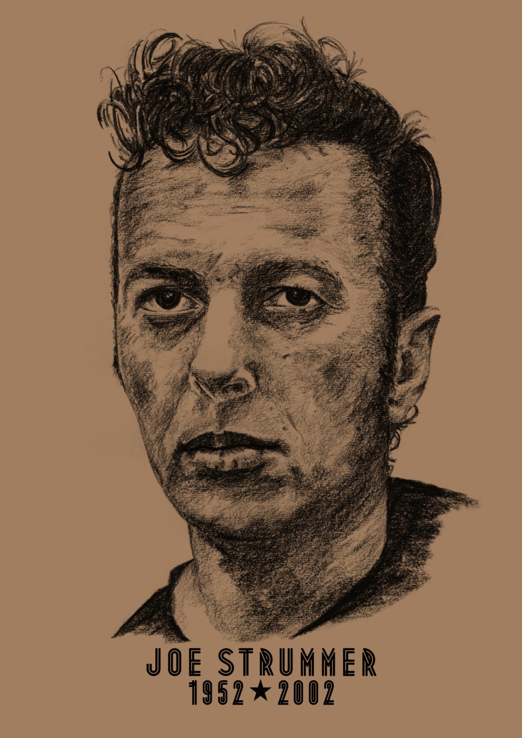 Joe Strummer: A3 print Hand Drawn Portrait Signed by Artist - Etsy