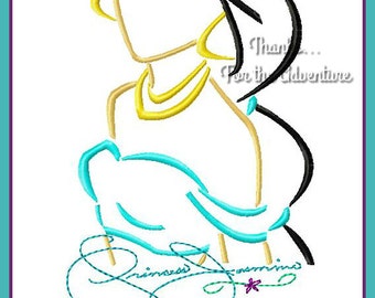 Princess Jasmine From Aladdin Autograph Digital Embroidery | Etsy