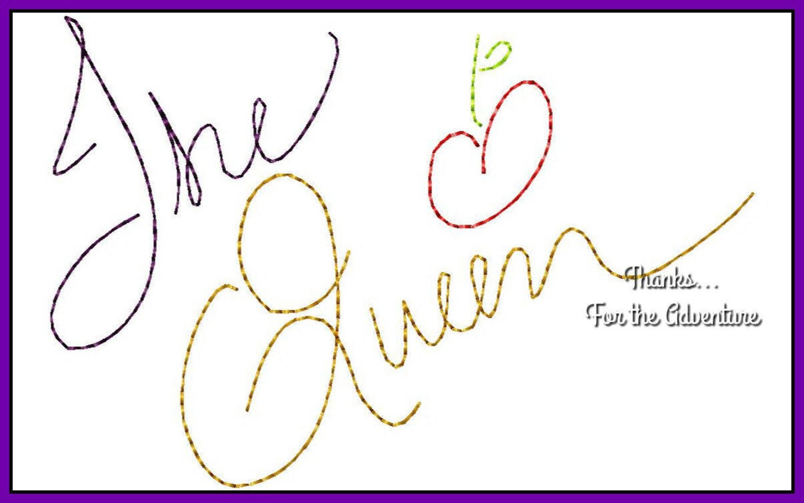 The Evil Queen Snow White Autograph Digital Embroidery Machine Design ...