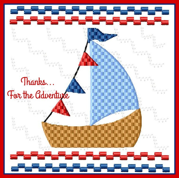 Sailboat and Anchor Faux Smocking Digital Embroidery Machine - Etsy
