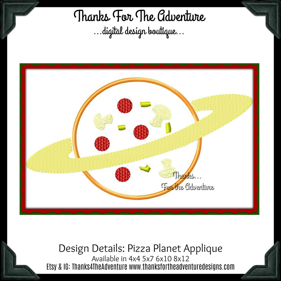 Pizza Planet From Toy Story Applique Digital Embroidery Machine Design ...