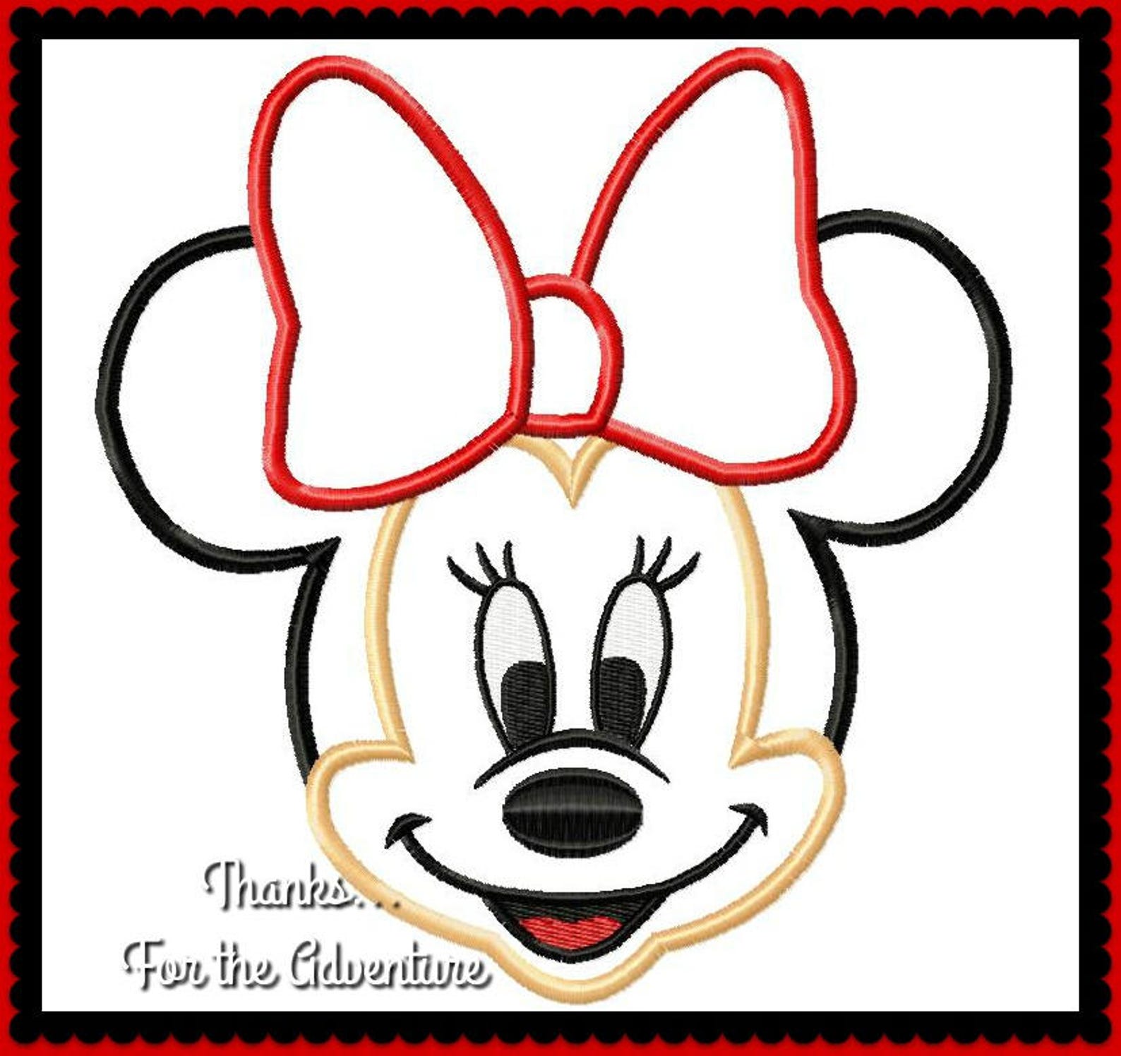 Minnie Mouse Digital Embroidery Machine Applique Design File - Etsy