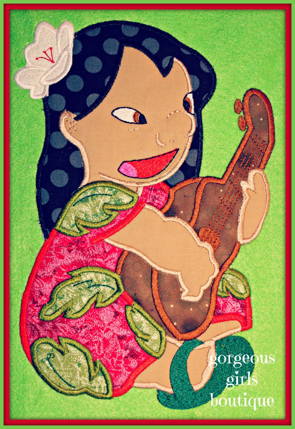 Lilo and Stitch Hawaiian Digital Embroidery Machine Applique - Etsy