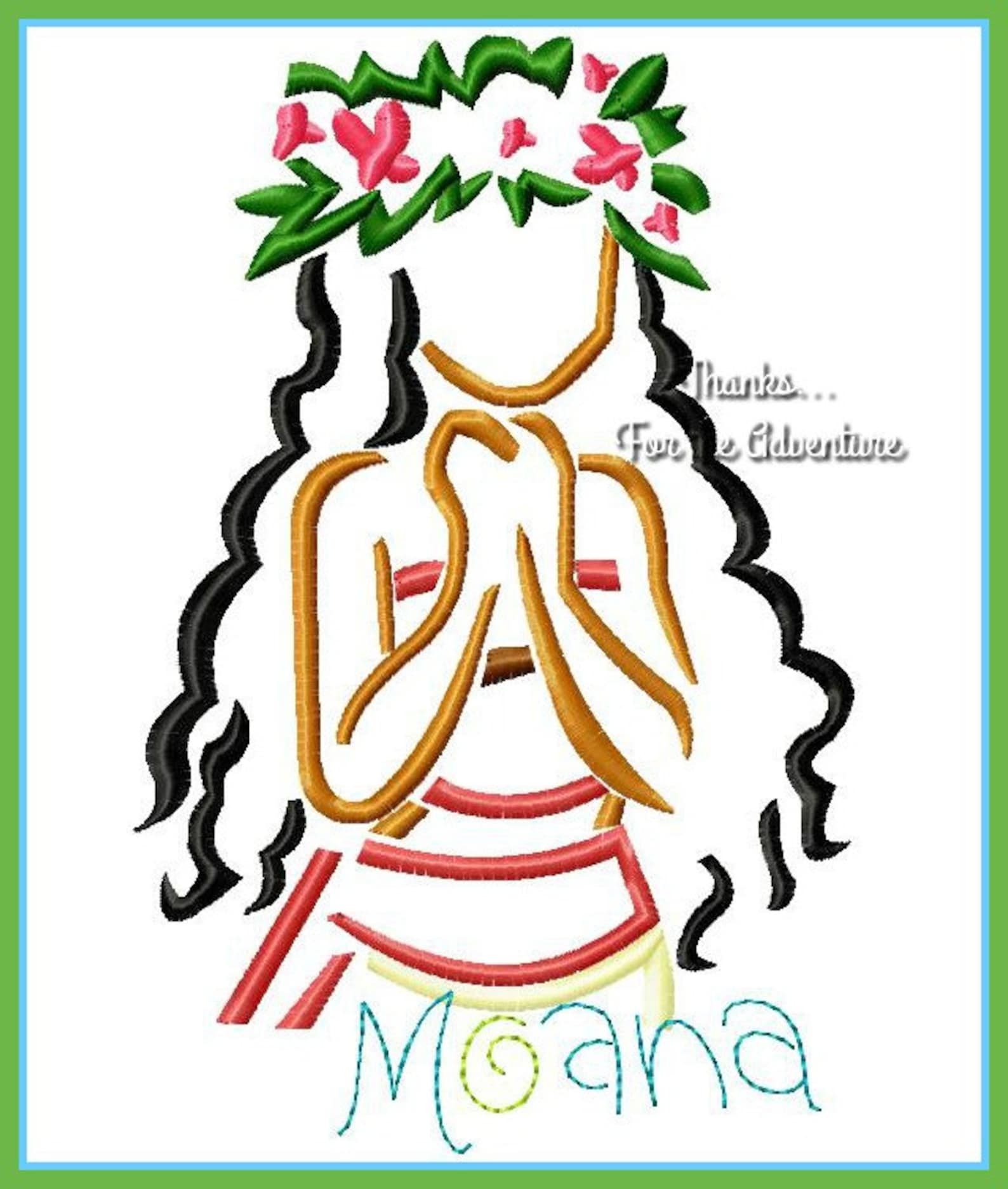 Moana Sketch With Autograph Combo Digital Embroidery Machine - Etsy