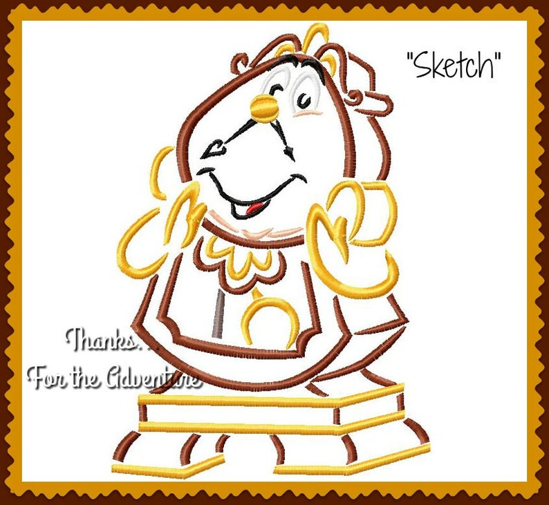 Cogsworth the Clock From Beauty and the Beast Digital Embroidery ...