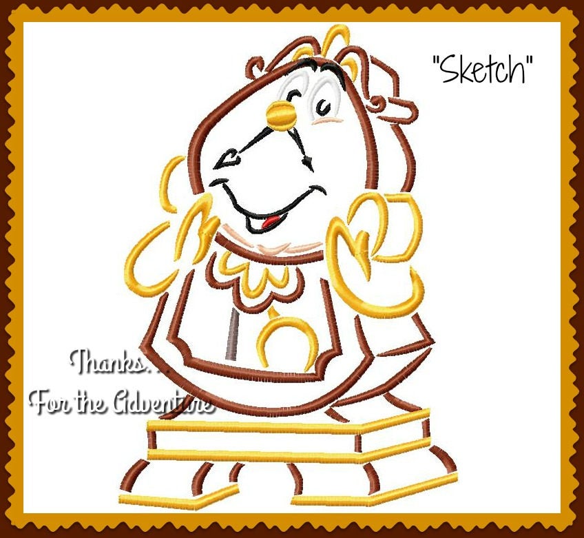 Cogsworth the Clock From Beauty and the Beast Digital Embroidery ...