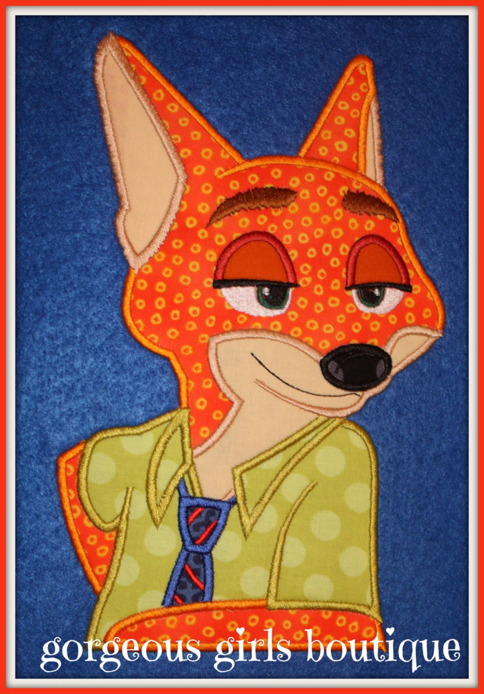 Zootopia Nick Wilde Sly Fox Digital Embroidery Machine | Etsy