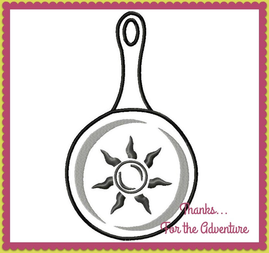 Rapunzel From Tangled Frying Pan Digital Embroidery Machine - Etsy