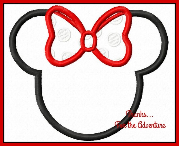 Minnie Mouse Head Digital Embroidery Machine Applique Design | Etsy
