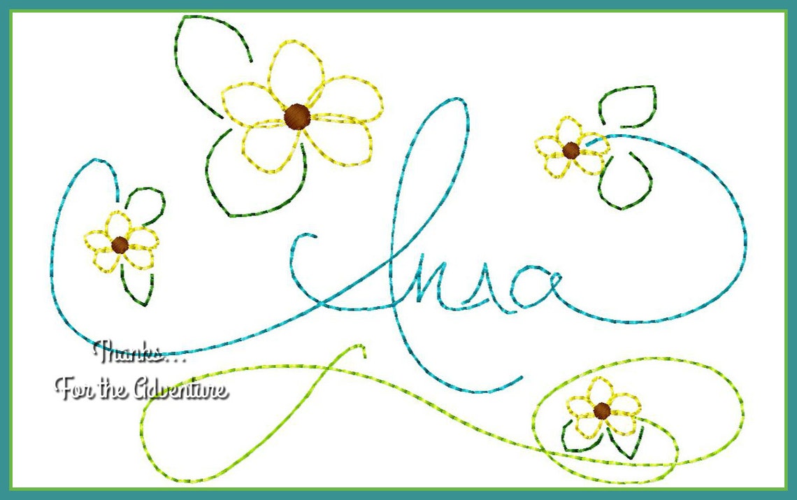 Princess Anna From Frozen 2 Autograph Digital Embroidery Machine Design ...