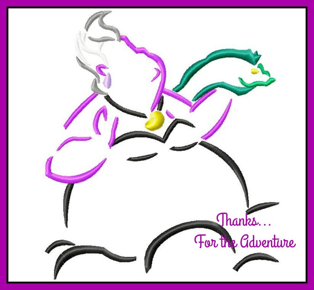 Ursula From the Little Mermaid Sketch Digital Embroidery Machine ...