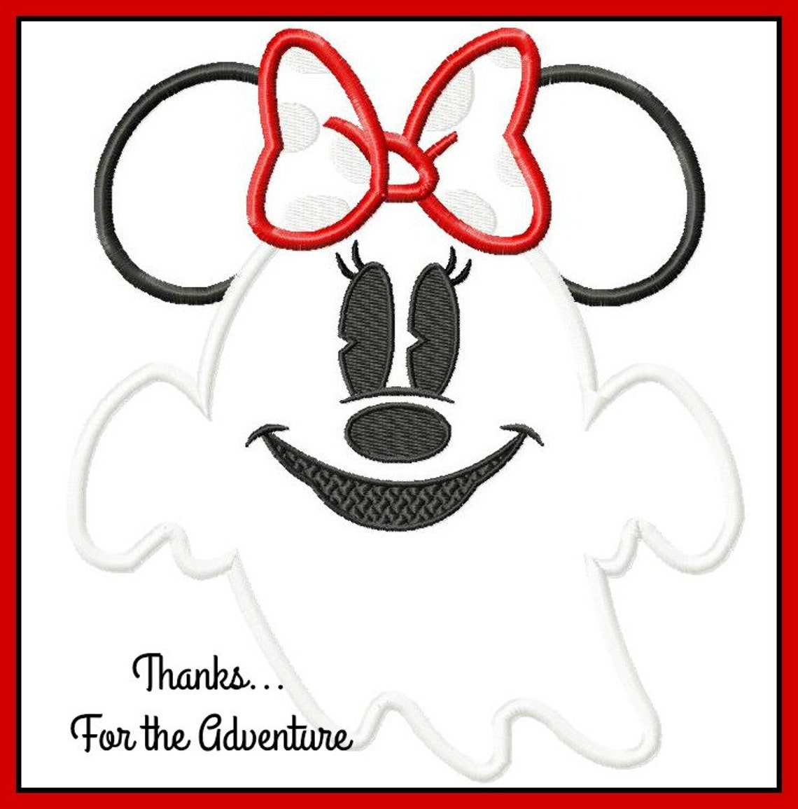 Halloween Minnie Mouse Ghost Digital Embroidery Machine - Etsy