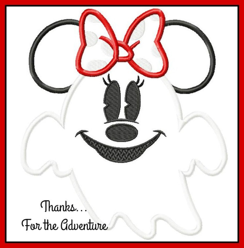 Halloween Minnie Mouse Ghost Digital Embroidery Machine - Etsy