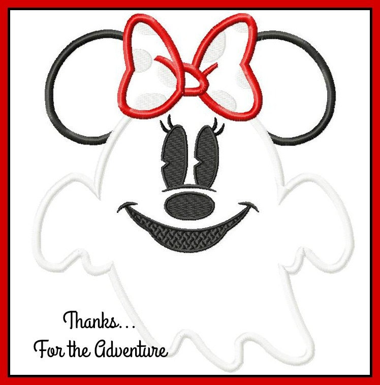 Halloween Minnie Mouse Ghost Digital Embroidery Machine - Etsy
