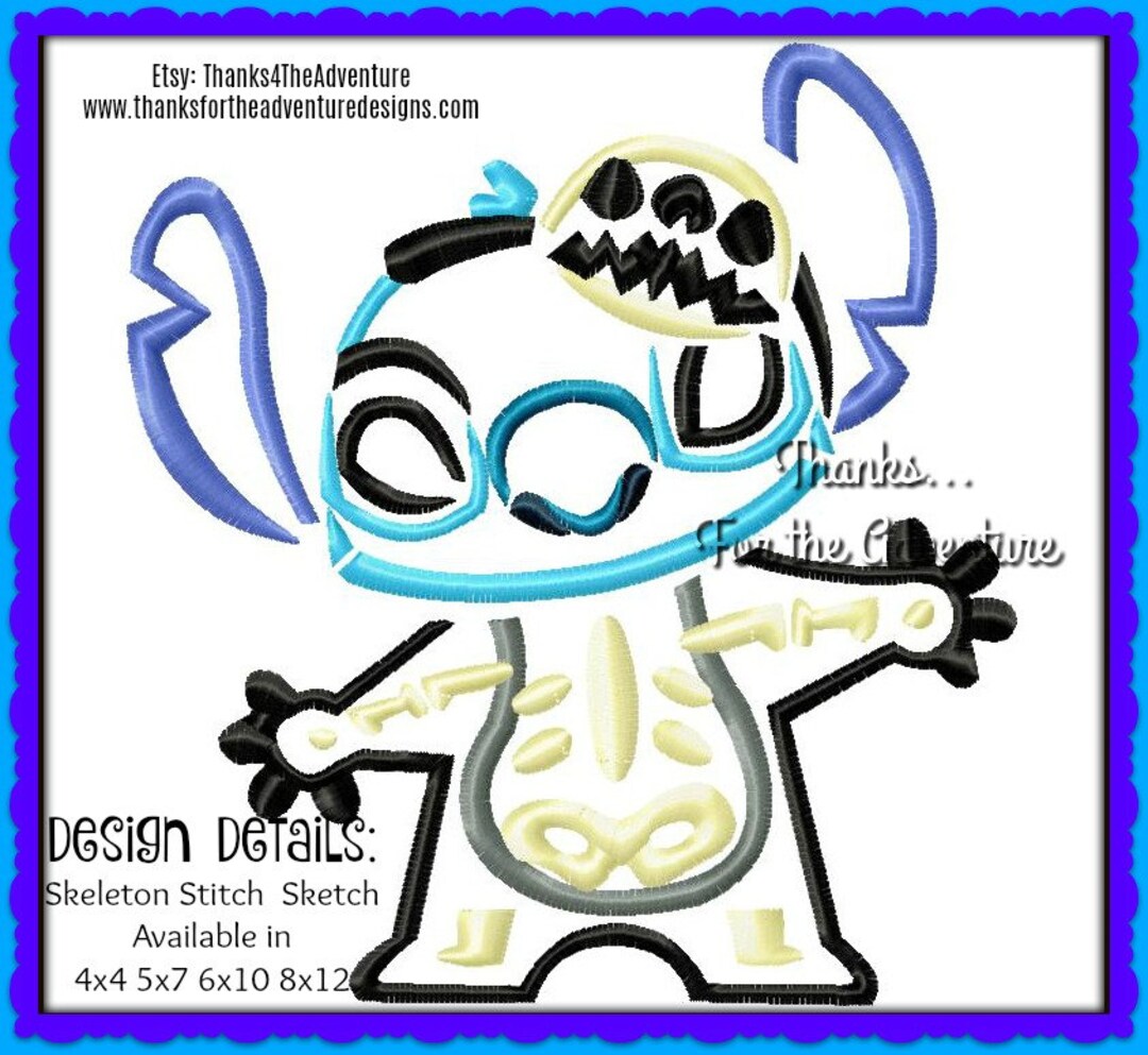 Halloween Stitch From Lilo and Stitch Skeleton Trick or Treater Digital ...